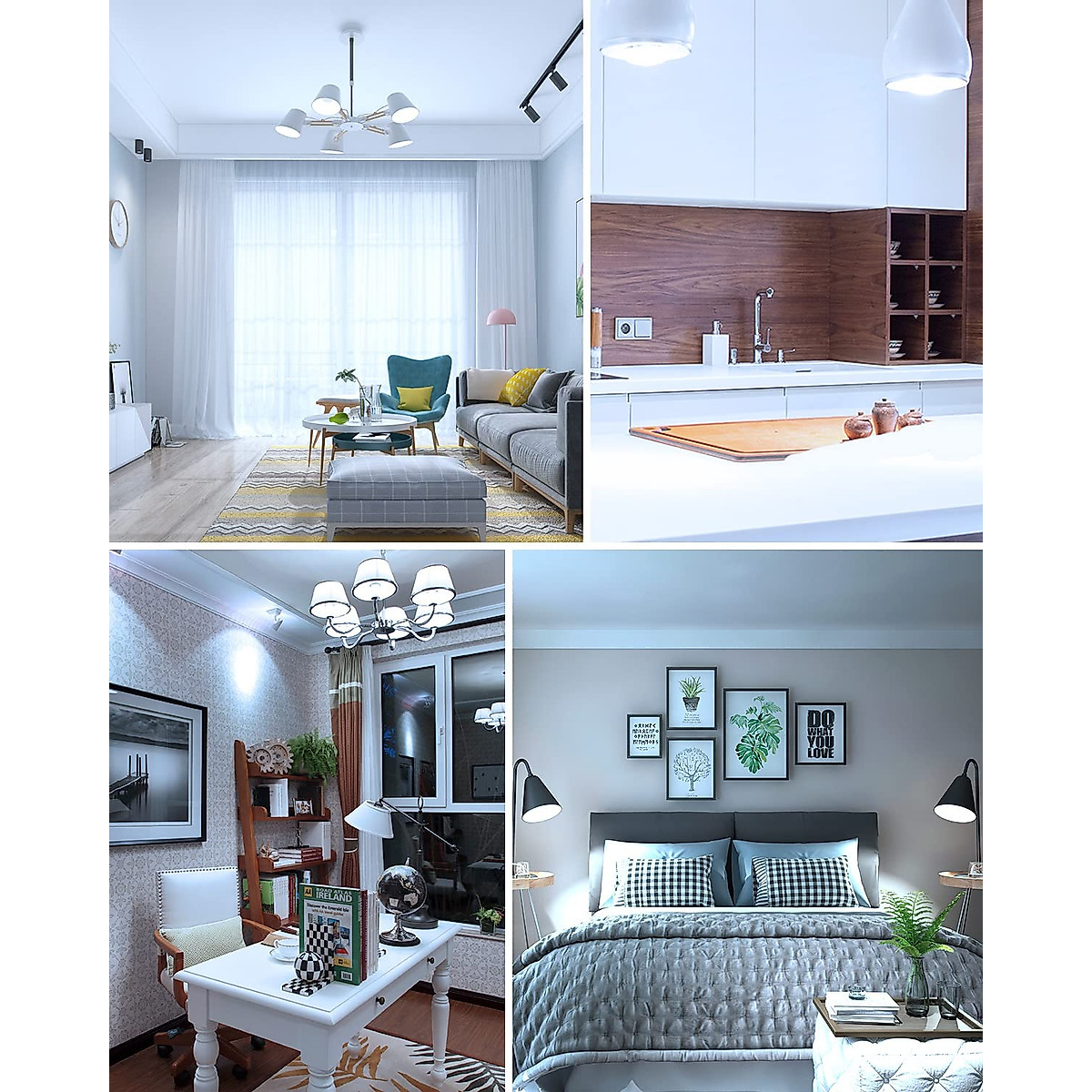 LUTW LED Light Bulbs 60 Watts Equivalent, 900 Lumen Standard LED Bulb, 9W E26 Base Cool White 6000K Non-Dimmable, Perfect for Bedroom and Living Room Lighting, 6 Pack