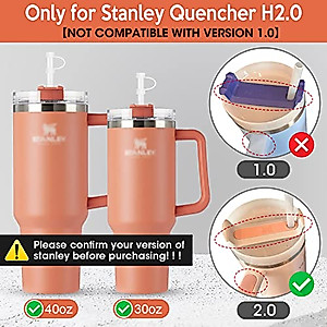 Winceed 18pcs Silicone Spill Stopper Set for Stanley Quencher H2.0 Flowstate Tumbler 40oz 30oz, Accessories for Stanley Cup with Straw Cover Cap, Square Spill Stopper, Round Leak Proof Stopper
