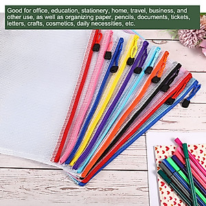 YOKIVE 3 Pack Mesh Zipper Bags, B5 Mesh File Pockets | Plastic Document Pouch, Great for Office Appliances Travel Storage(White)