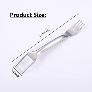 2-in-1 Stainless Steel Fruit Cutter, 2024 Upgrade Watermelon Fork Slicer Cutter Dual Head Watermelon Cutter Slicer Tool, Summer Fruit Cutting Fork Quickly Fruit Forks Slicer for Kitchen Camping(1pcs)