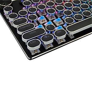 MK11 RGB Mechanical Keyboard Wireless/Wired Multi-Device Gaming Keyboard-Blue Switch-RGB LED Backlit-87 Keys for PC/Mac/iPad/iPhone/Smartphone/Laptop (Black)