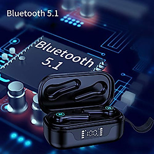 JIECAN True Wireless Earbuds with 2 Mic, CVC 8.0 Noise Reduction, IPX8 Waterproof, Bluetooth 5.1 Earphones in-Ear, Touch Control Stereo Bass Sports Headphones, for Working Home Office (Black-q67)