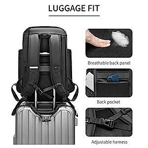 NASKVOWT Men travel backpack, gym backpack with shoe compartment, travel bag with shoe compartment, travel backpack carry on with USB charging port, camping, outdoors trekking backpack