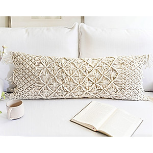 BlissBlush Cream Beige Lumbar Pillow Cover 14x36, Farmhouse Body Lumbar Pillow Cover, Couch Bed Lumbar Throw Pillow Cover, Decorative Pillow for Bed(1 Piece, Cover Only, 14x36 inch)