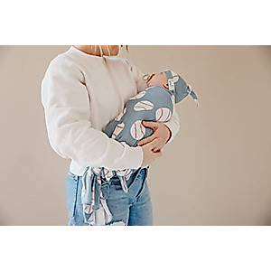 Large Premium Knit Baby Swaddle Receiving Blanket"Slugger" by Copper Pearl