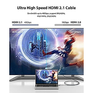 8K HDMI ARC/eARC Cable 2.1 for Soundbar 6ft, Silkland 8K@60Hz, 4K@120Hz High Speed HDMI Cord for Gaming, 48Gbps, HDR10, HDCP 2.2&2.3 Compatible for Vizio Samsung Bose Sound bar, UHD TV, Blu-ray