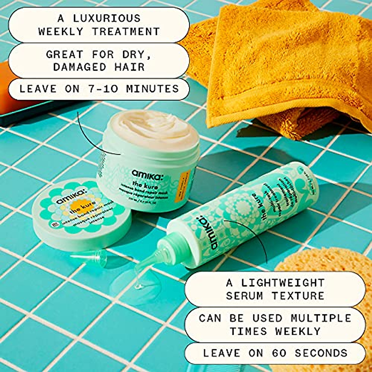 the kure intense bond repair mask, 250ml | amika