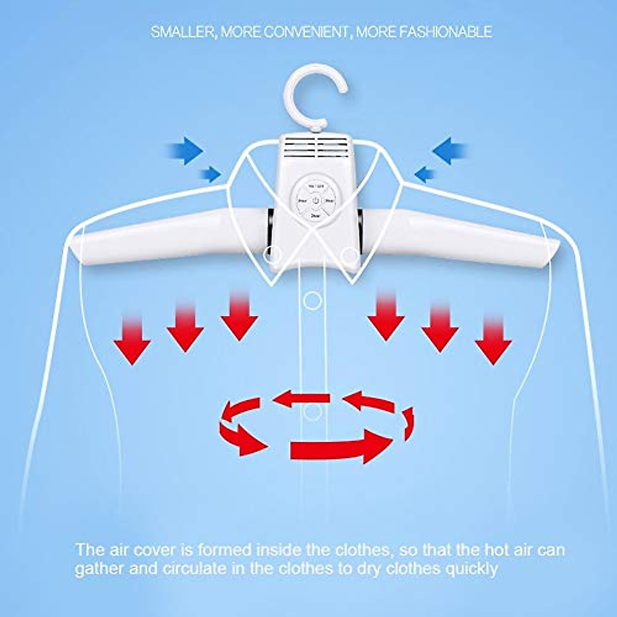 Portable Clothes Dryer - Electric Clothes and Shoe Drying Hanger Foldable Clothes Dryer with Cold/Hot Drying and Timer Dryer Rack Machine US Plug 110-240V for Socks, Bras, Lingerie, Clothes, Sturdy