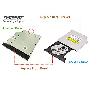 OSGEAR Internal Thick 12.7mm SATA 8X DVDRW CD DVD RW ROM Burner Writer Laptop Replacement PC Mac Tray Loading Drive for Asus Acer HP Dell Lenovo Samsung Sony