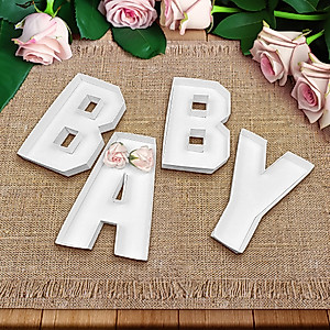 KitChocoLot Baby Charcuterie Board Letters, 10 Inch, 4 Pack Fillable Cardboard Letter Boxes, White Letter Trays for Food Chocolate Candy On Baby Shower, Birthday and Gender Reveal Decoration