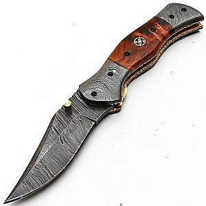 Custom Handmade Damascus Steel Hunting Folding Pocket Knife -Sword/Chef Kitchen Knife/Dagger/Full Tang/Skinner/Axe/Billet/Cleaver/Bar/Bowie/Kukri/knife accessories/survival/Camping With Sheath 8844