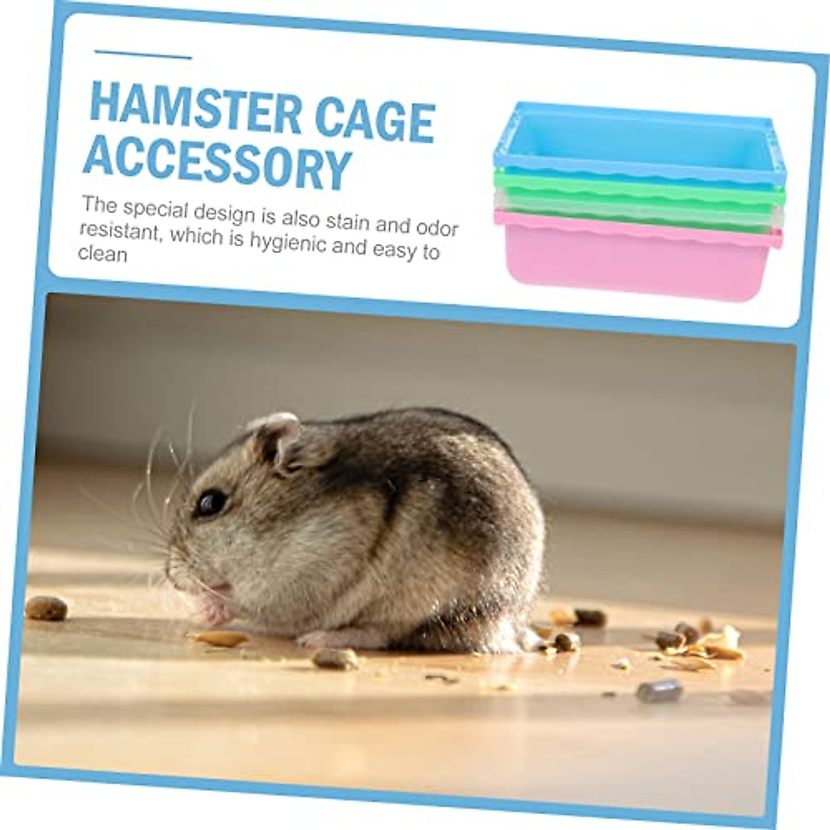 POPETPOP Chinchilla Cage Accessories Plastic Bins 4pcs Hamster Cage Tray Hamster Cages Small Pet Cage Supplies Plastic Tray Hamster Supplies Plastic Chassis Guinea Pig Bedding Plastic Trays