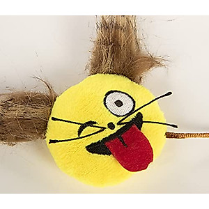 SmartyKat (2 Count Mouse Moods Emoji Wink Face & Rainbow Poop Plush Catnip Cat Toys - Multi Color, 2 Count