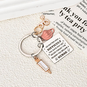 Guqqeuc Nurse Graduation Gifts Stethoscope Syringe Keychain for Doctor Nurse Appreciation Gifts for Women Nursing Grad Keyrings for Nurse Student Inspirational Gifts for Nurse Practitioner