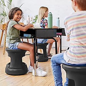 ECR4Kids Storage Wobble Stool, 15in Seat Height, Active Seating, Black