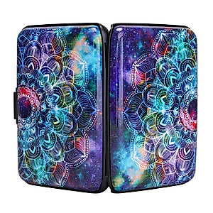 ELFISH Mini RFID Aluminum Wallet Credit Cards Holder Business Card Case Metal ID Case for Men Women (Acolorful)