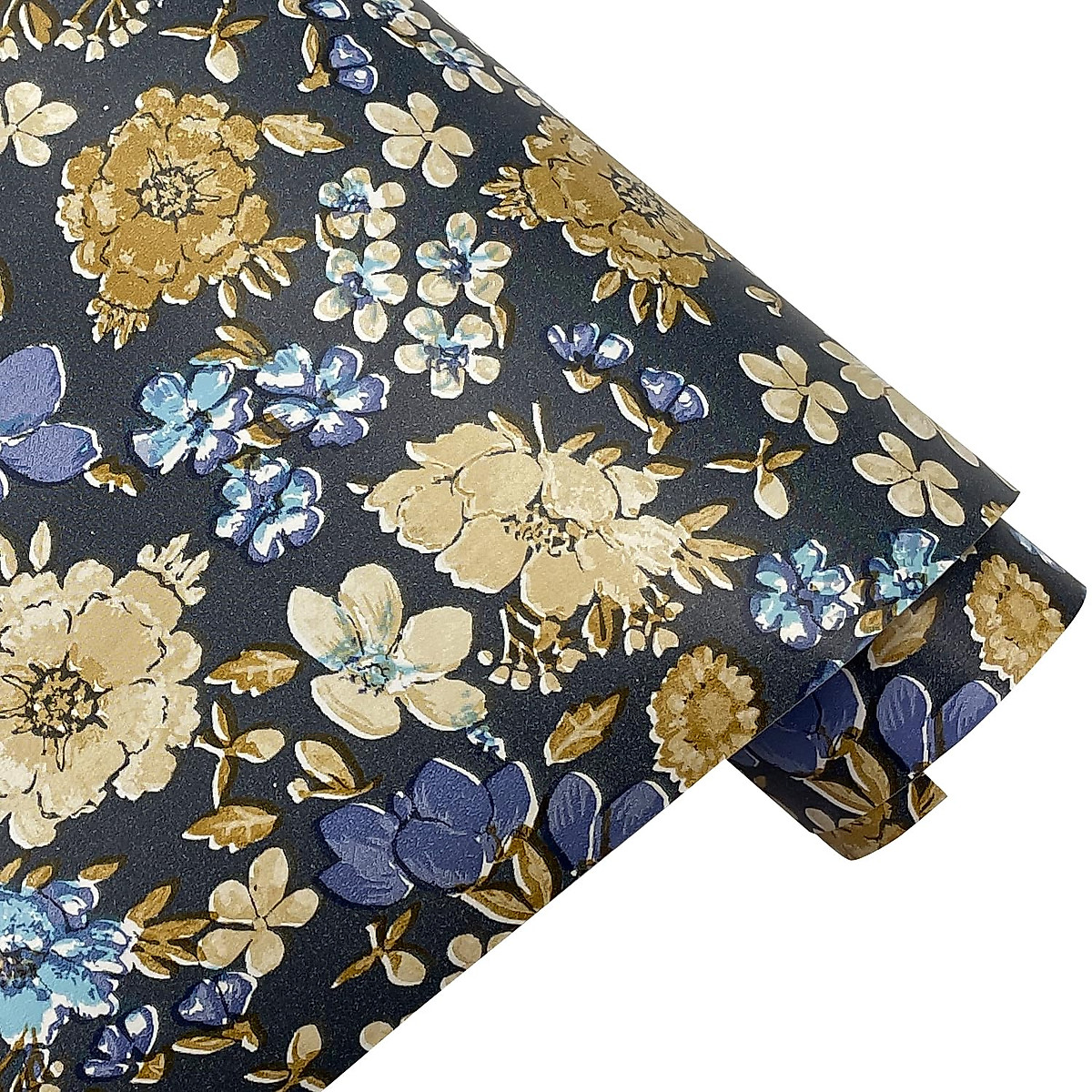 Yifely Self-Adhesive Shelf Liner Removable Drawer Paper Refurbish Old Furnitures Makeup Dresser Nightstands, Retro Floral, 17.7 Inch by 9.8 Feet