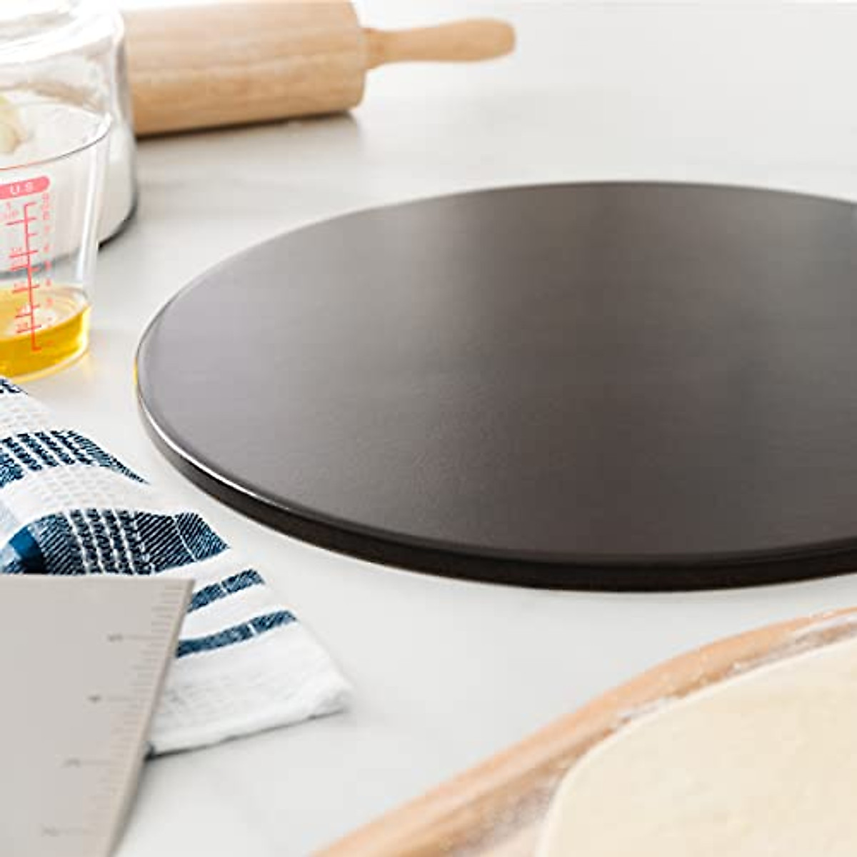 Chef Pomodoro Round Pizza Stone for Oven and Grill, Best Baking Stone for Ovens and Grills, Pizza Baking Stone for Pizza and Bread Baking, BBQ Pizza Stone, Durable - 15 inch