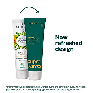 ATTITUDE Body Cream, EWG Verified Moisturizer, Vegan Moisturizing Products For Dry Skin, Dermatologically Tested, Orange Leaves, 8 Fl Oz