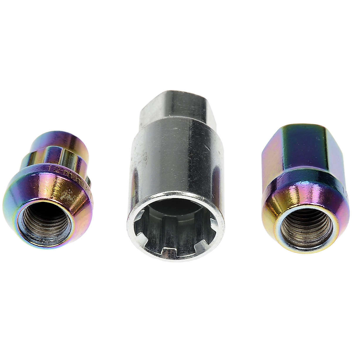 Dorman 713-375G Rainbow/Neo-Chrome Acorn Wheel Nut Lock Set Compatible with Select Models, 20 Pack