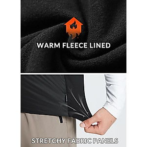 BALEAF Men's Lightweight Puffer Vest, Winter Quilted Hiking Sleeveless Vest, Water Resistant Warm Fleece Outerwear for Travel Golf Running Cycling Black XL