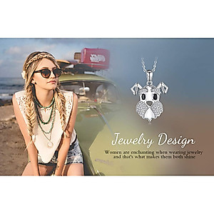 JewelryPalace Schnauzer Terrier Dog Puppy Pet Lover Cute Necklaces for Women, Genuine Black Spinel Pendant Necklace for Girls, 14k Gold Plated 925 Sterling Silver Necklace for Women, 18 Inch Box chain