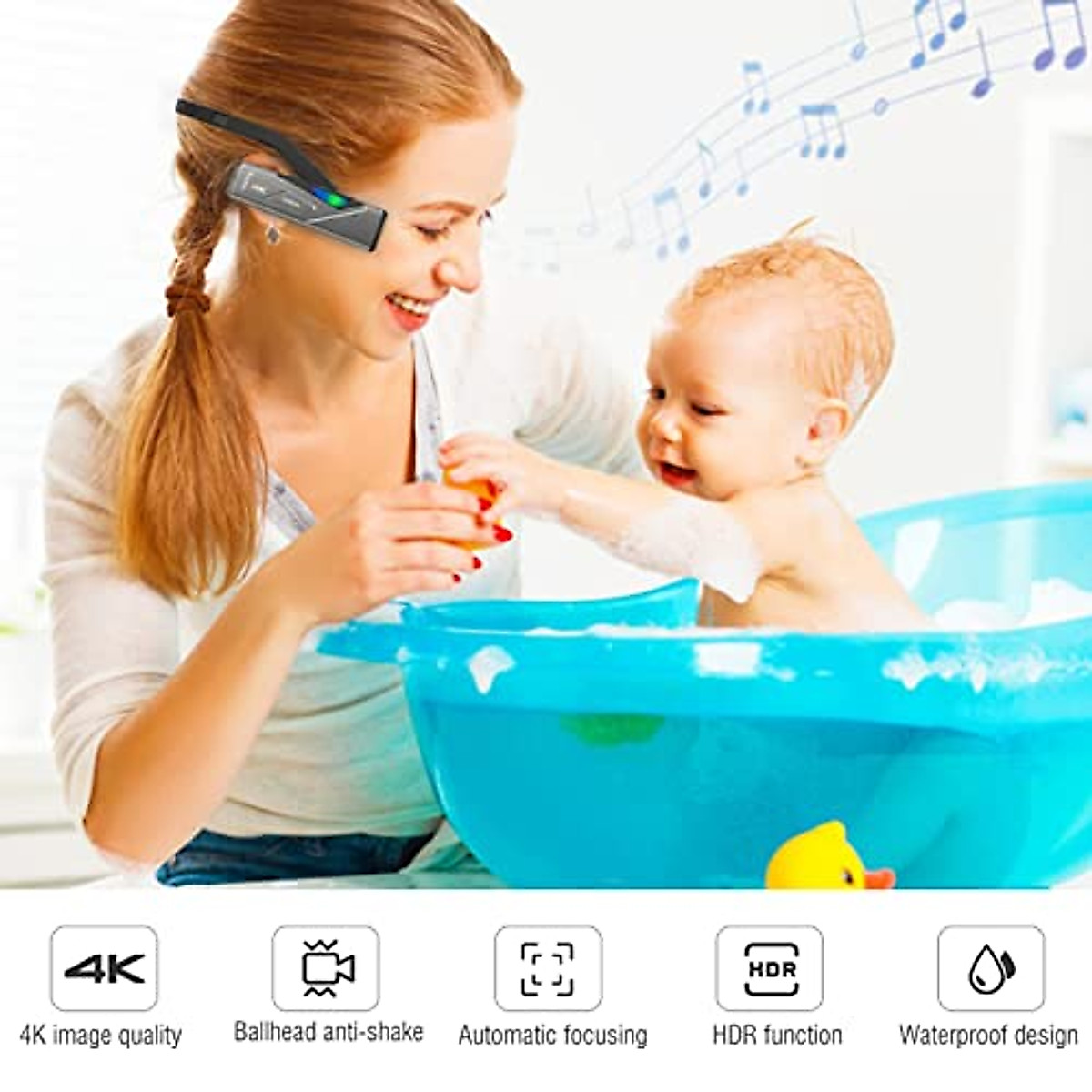 Jeanoko Digital Sports Camera, High Capacity 4K 60FPS IP65 Waterproof Digital Camera with Storage Bag for Photography(with Remote Control)