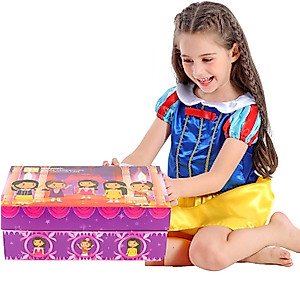 BiBiblack Girls Princess Dressup Trunk - 22PCS Pretend Play Costume Set Dressup Play Clothes for Little Girls Ages 3-6 Years