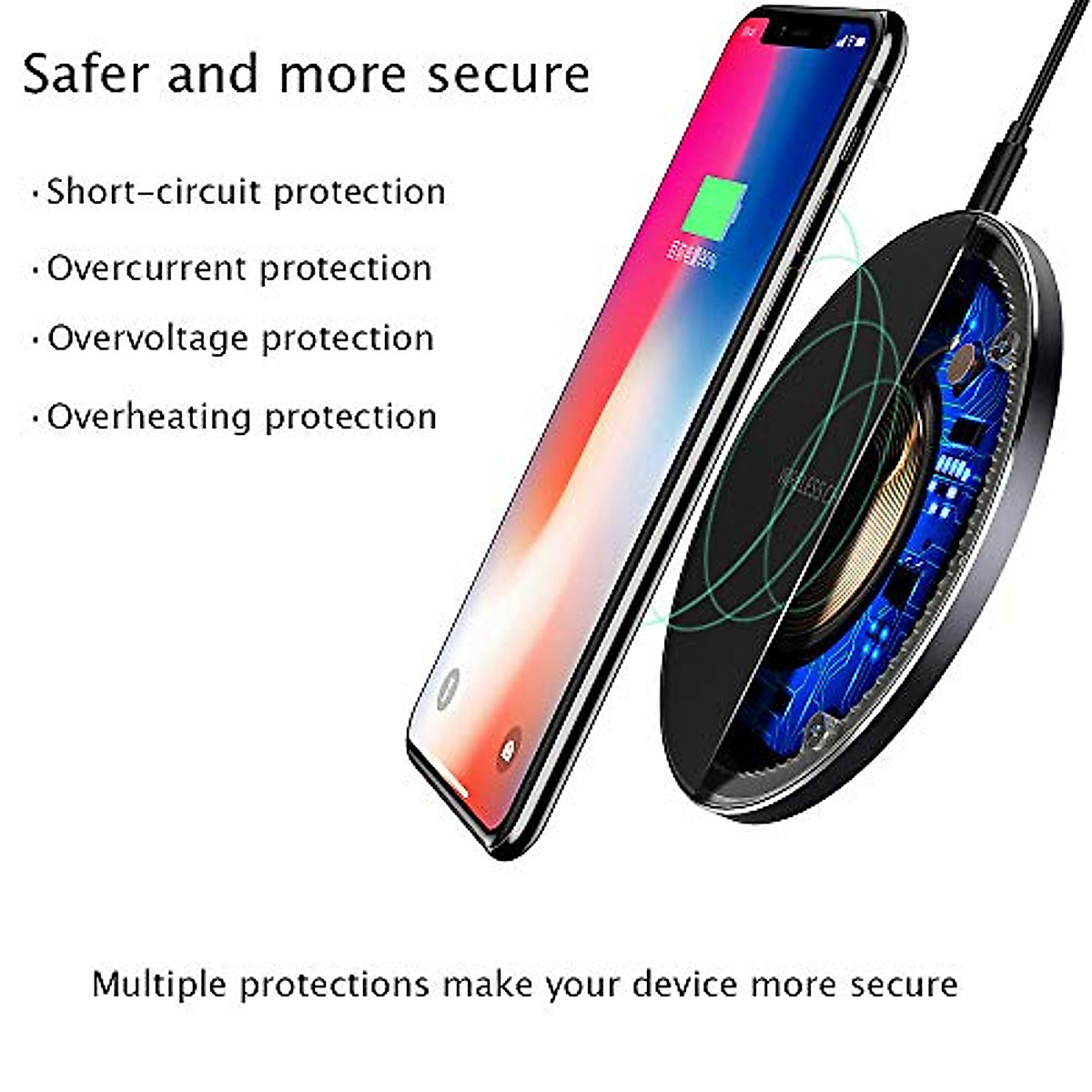 Wireless Charger for Samsung Galaxy S23 Ultra S22 Plus S21 S10 S9 S8 Note 20, 15W Max Cargador Inalambrico for LG G8 G7 ThinQ V60 V50 V40, iPhone 14 Plus 13 Pro Max 12 Mini Fast Wireless Charging Pad