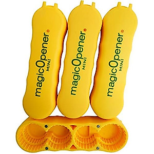 magic Opener MINI | 3-PACK Special | Soda/Water & Juice Bottle Openers | Twist off Plastic Bottles ez | Open 8 different cap sizes | Arthritis Help | Elderly Aids | Pull Tab Soup Cans Helper | Gifts