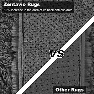 Zentavio Grey Area Rug for Living Room Bedroom 4x6 Soft Fluffy Fuzzy Furry Shaggy Aesthetic Carpet Plush High Pile Floor Throw Rug for Nursery Kids Room Dorm Room