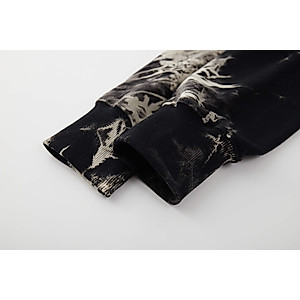 KLIEGOU Mens Tie-Dye Pullover Hooded Sweatshirt (288 Black XL)