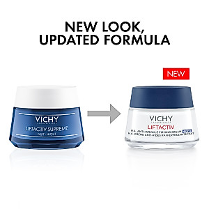 Vichy LiftActiv Supreme Night Cream, Anti Aging Face Cream with Vitamin C & Rhamnose to Firm & Brighten, Suitable for Sensitive Skin