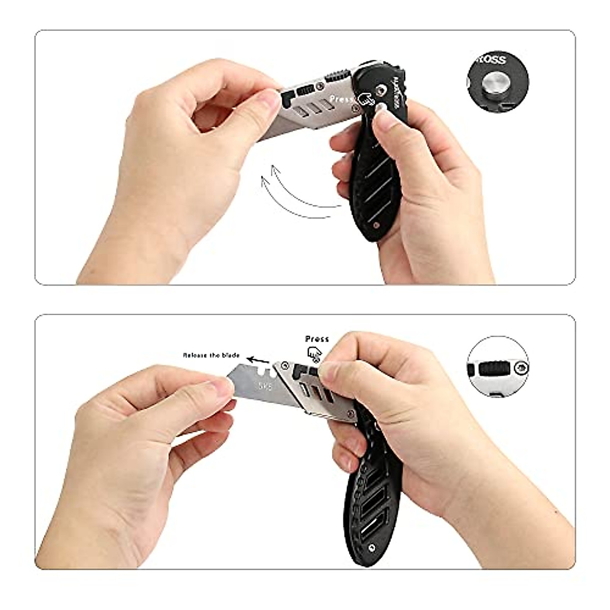 ALBATROSS UPK001 Utility Knife,Quickly Change Blades, Black Folding Pocket Knife Used for Cartons, Cardboard and Boxes