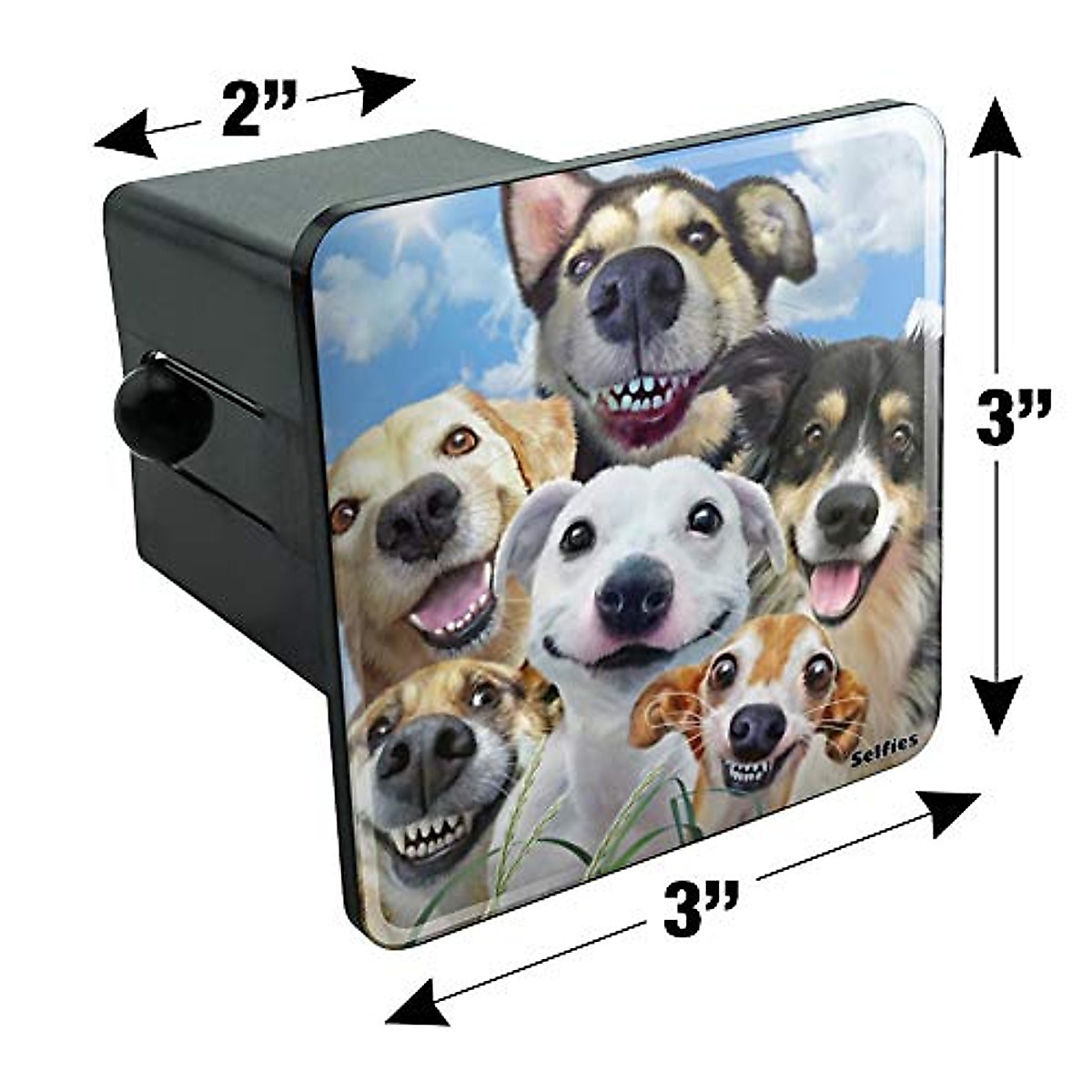 Dogs Smile Selfie Retriever German Shepherd Tow Trailer Hitch Cover Plug Insert
