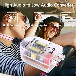 Keenso High to Low Converter, Wire Converter Line Converter Car Audio Hilow Converter Output Impedance Converter