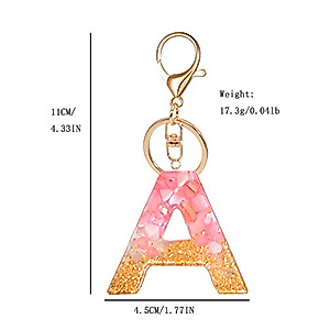 MBOAH Pink Initial Letter Keychain for Women、Kids、Teens、Girls、Sisters、Couples，Cute Key Chain Accessories for Car Keys、Wallet、Backpack，Personalized Funny Gift for Girlfriend、Boyfriend、Family(Letter：H)