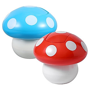 BESTOYARD 2pcs Desktop Trash Can Small Trash Can Trash Can Cute Nursery Trash Can Kawaii Trash Bin Mushroom Trash Bin Mini Garbage Can Rubbish Bin Bucket Office with Cover Abs