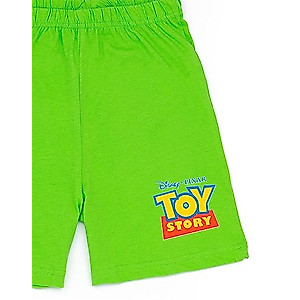 Disney Toy Story Boys Pajama Set | Kids Buzz Lightyear Hero T-Shirt & Shorts PJs Loungewear | Movie Nightwear Pajama Gift Green