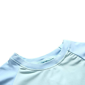 Best for All Baby Toddler Boys Two Pieces Swimsuit Set Swimwear Dinosaur Bathing Suit Rash Guards with Hat UPF 50+ (Lake Blue, 2-3 Years)