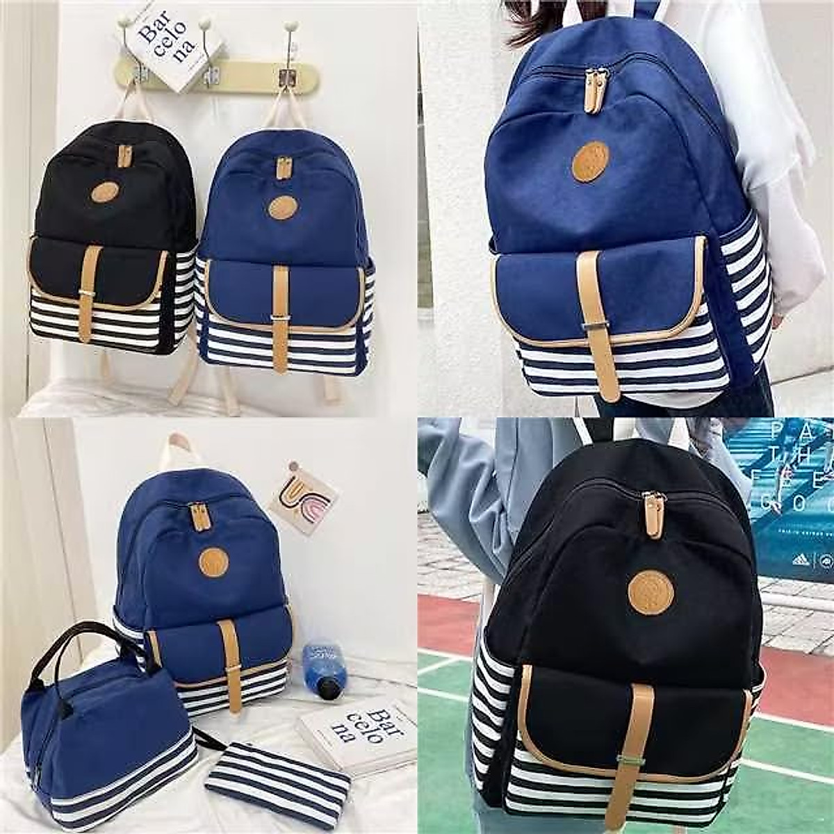 SCIONE Backpacks for Women Teen Girls,Large Capacity Bookbag with USB Charger Port,Canvas Backpack-Back School Gift for Girls