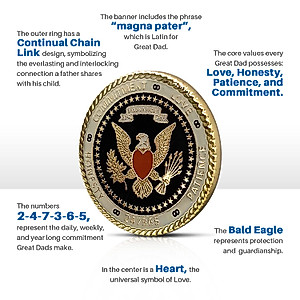 LakiKid Best Gifts for Dad - Great Dad Pocket Medallion, Unique & Stylish Dad Gifts from Daughter or Wife. Perfect Appreciation Keepsake for Dads.