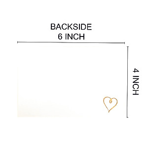 RXBC2011 50 Little Thank You Cards Gold Heart Design Bulk Thank you Notes for All Occasions 4 X 6 Inch