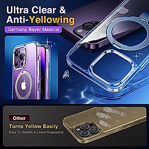 VANMASS Latest Upgraded for iPhone 14 Pro Max Phone Case MagSafe with Stand - Anti-Yellowing - Ultra Clear, Non-Slip, Drop Protection & Shockproof Phone Case for iPhone 14 Pro Max (ONLY) - Clear