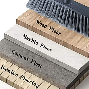 Soft Sweeping Broom, MEIBEI Multi-Surface Kitchen Broom with Stainless Steel Long Handle-57, Soft Dusting Brush Ideal for Cleaning Home, Garage, Store and Office