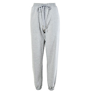 Gumipy Womens High Waisted Baggy Sweatpants Relaxed Fit Y2k Jogging Harem Pants with Pockets High Waisted Lounge Pants A-Gray