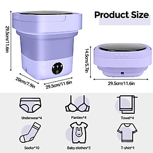 Portable Washing Machine, 1.7Galloon Foldable Mini Washing Machine, Small Portable Washer for Baby Clothes, Underwear or Small Items, Apartment, Dorm, Camping, RV Travel laundry