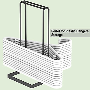 TOFIIGREM Hanger Organizer Hangers Storage, Hanger Rack Holder for 80 Velvet Hangers Plastic Hangers Wire Hangers Wood Hangers Closet Space Saving, Sturdy Clothes Hanger Stacker (Black)