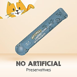 MEOWEE! Savory Spoonables with Real Tuna, Chicken & Duck, 4 Count Tube, Triple Flavor Squeezable Lickable Wet Treats for Cats with Built-in Spoon for Less Mess