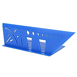 Agatige 2PCS Saddle T Square Ruler, Saddle Layout Square Gauge Plastic 45/90 Degree Angle T Ruler 3D Mitre Angle Protractors Woodworking Measuring Tools for Carpenter, Blue